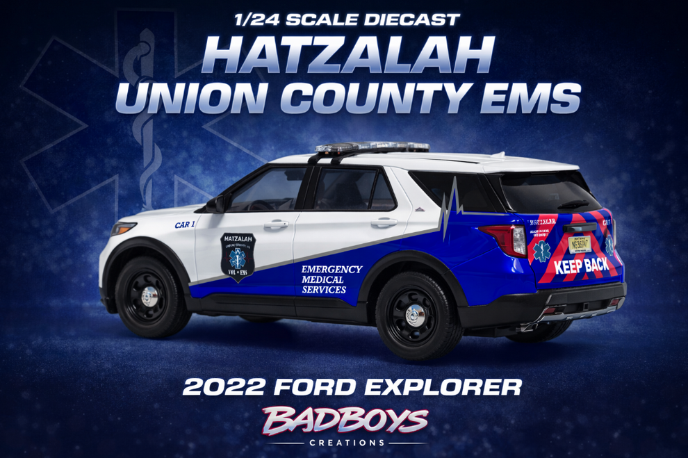 1/24 Scale 2022 Ford Explorer Hatzalah Union County EMS Diecast Model ...
