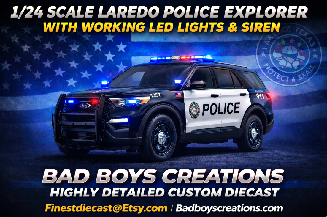 1/24 Scale 2022 Ford Explorer Laredo Texas Police Diecast Model Car ...