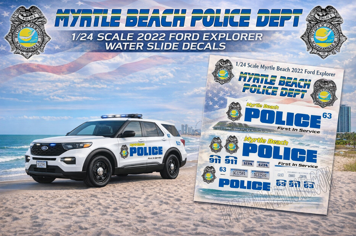 1/24 Scale 2022 Ford Explorer Myrtle Beach South Carolina Police Water ...